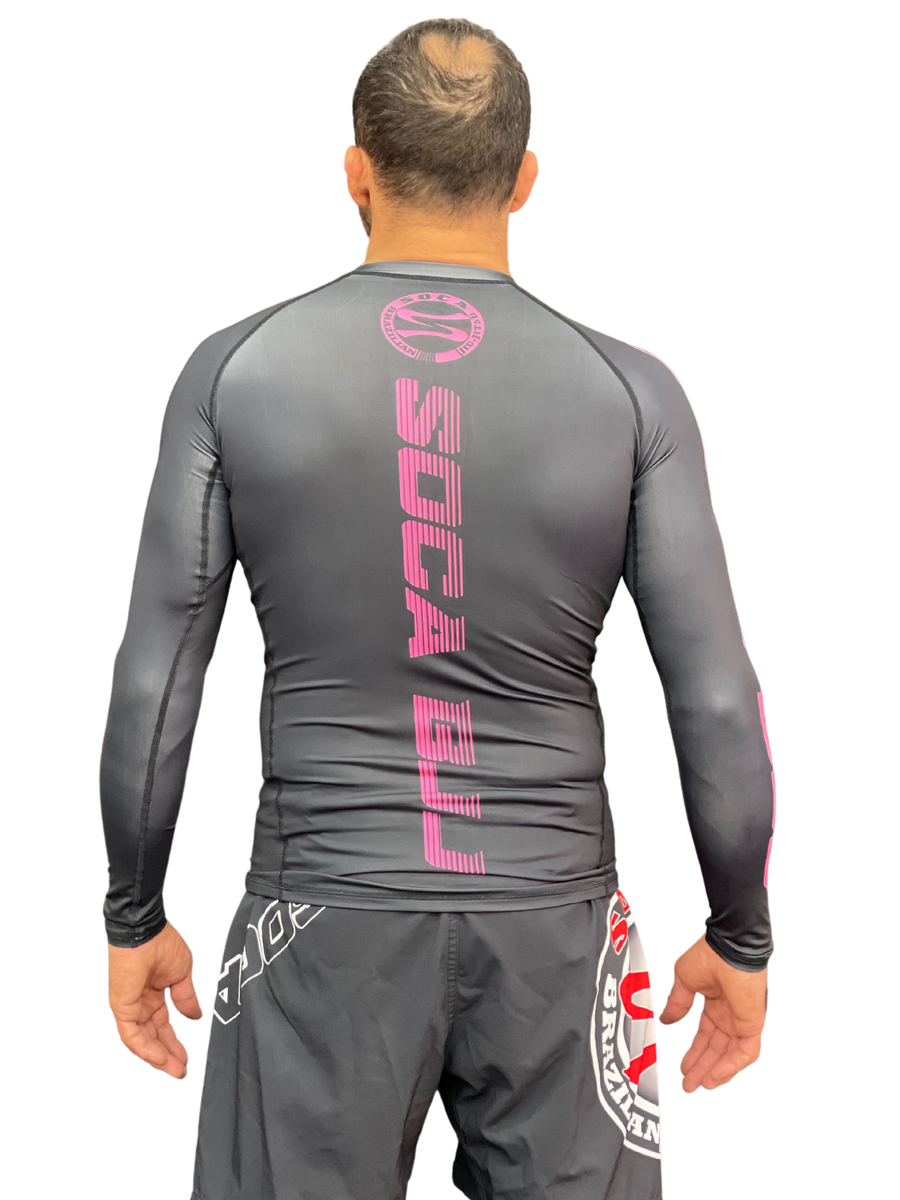 LONG SLEEVE PINK LOGO RASH GUARD – Soca Brazilian Jiu-Jitsu